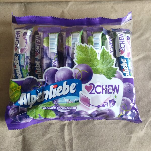 Alpenliebe 2Chew Chewy Candy Grape Flavor 392G X 24 Bags Wholesale Exporter & Fmcg Viet