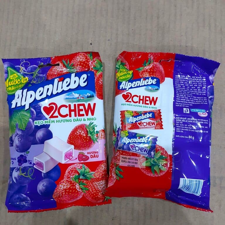 Alpenliebe Grape Strawberry Flavor Candy 2Chew Chewy 84g X 45 Bags Wholesale Exporter » FMCG Viet
