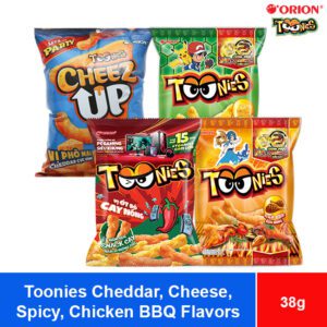 Orion Snack Toonies Chicken BBQ, Spicy, Cheese, Cheddar Flavors 38g X ...
