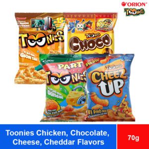 Orion Snack Toonies Chocolate, Cheddar, Chicken, Cheese Flavors 70g X ...