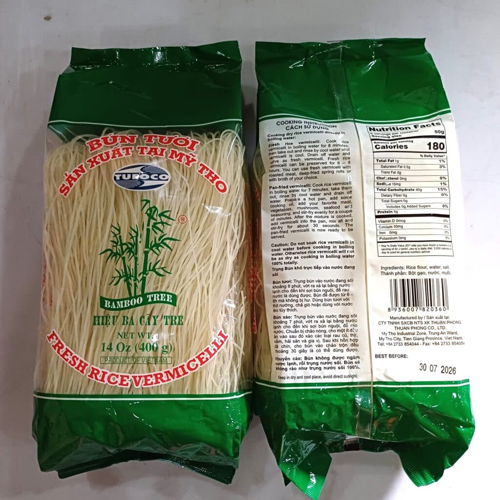Bamboo Tree Hieu Ba Cay Tre Fresh Rice Vermicelli 400g X 30 Bags (Bún Tươi Sấy Khô) Wholesale ...