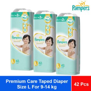 Pampers Premium Care Taped Diaper Size L42 For 9-14 Kg X3 Bags ...