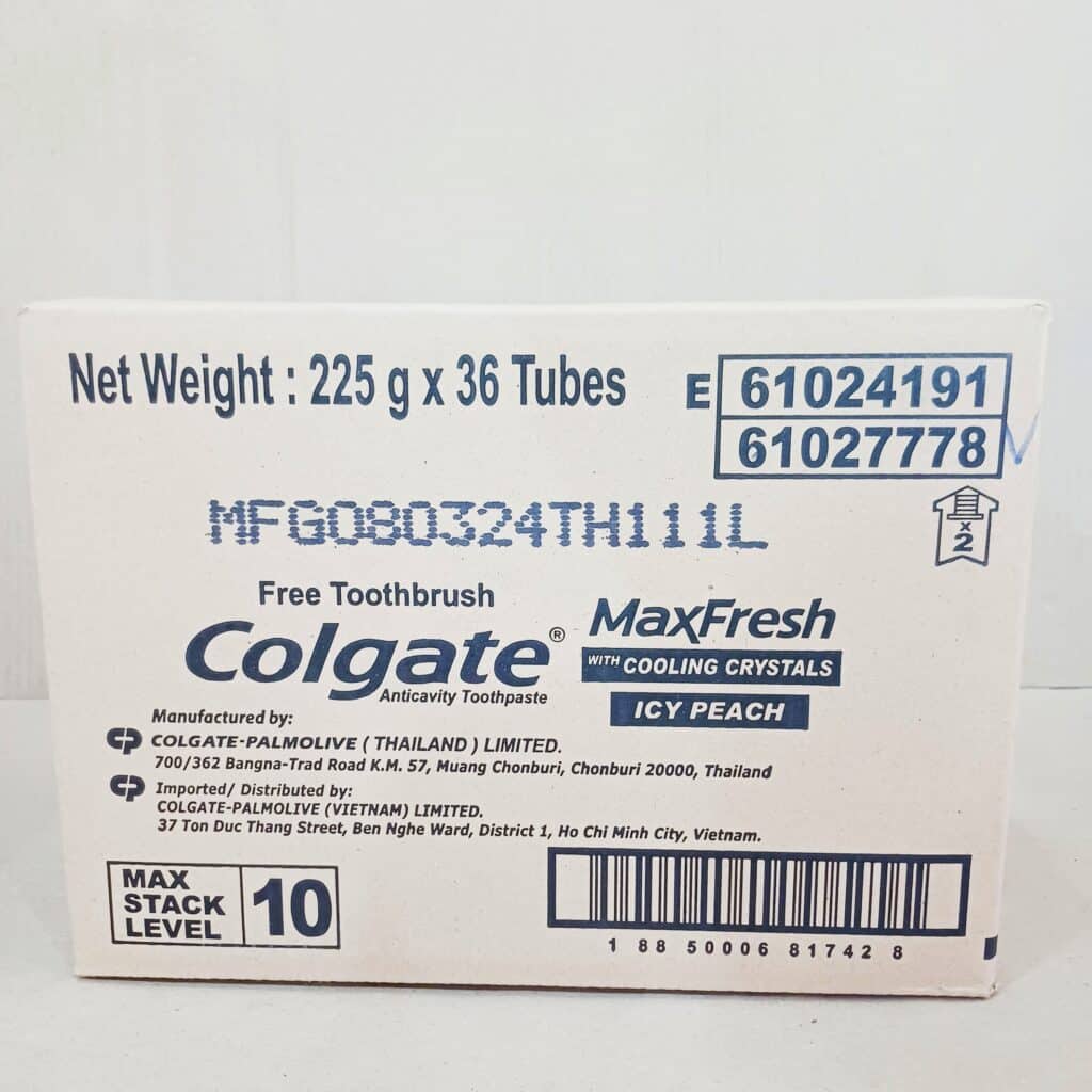 Colgate Toothpaste Maxfresh Peach With Toothbrush 225g X 36 Tubes ...